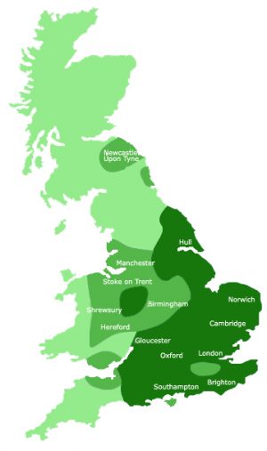 Water Hardness Area Map - | IWE Ltd